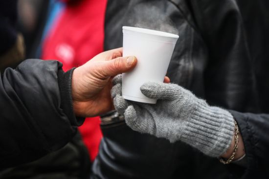 Hot Soups Being Distributed During Christmas Editorial Stock Photo ...