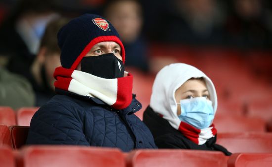 Arsenal Fans Wearing Face Masks Look Editorial Stock Photo - Stock ...