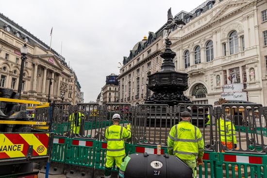 Boarded Eros Statue Piccadilly Circus London Editorial Stock Photo ...