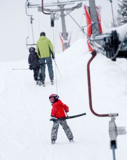 Slalom Skier Ski Lift On Forested Editorial Stock Photo - Stock Image ...