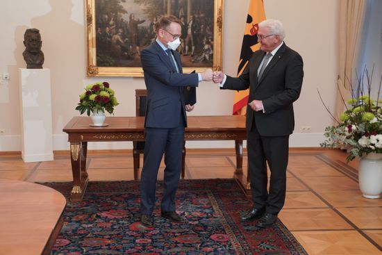 Federal President Frankwalter Steinmeier R Hands Editorial Stock Photo ...