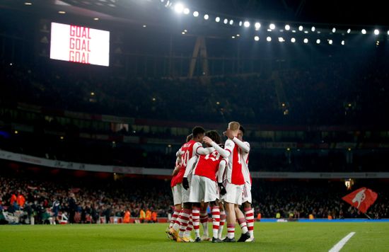Arsenal Players Huddle Together After Nicolas Editorial Stock Photo ...