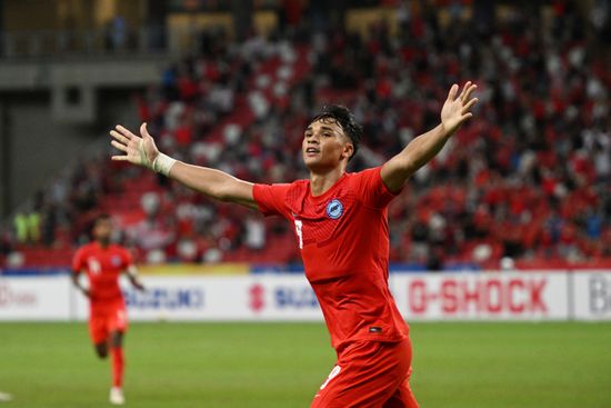 Ikhsan Fandi Singapore Celebrates After Scoring Editorial Stock Photo ...
