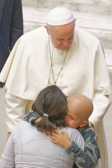 Pope Francis Hugs Child End His Editorial Stock Photo - Stock Image ...
