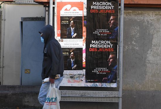 Photo Illustration Posters President Emmanuel Macron Editorial Stock ...