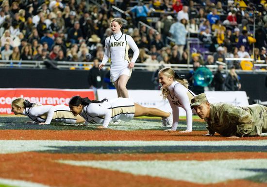 Army Black Knights Cheerleaders Doing Pushups Editorial Stock Photo ...