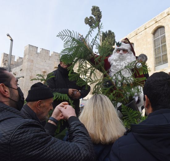 Palestinian Christian Issa Kassissieh Dressed Santa Editorial Stock ...