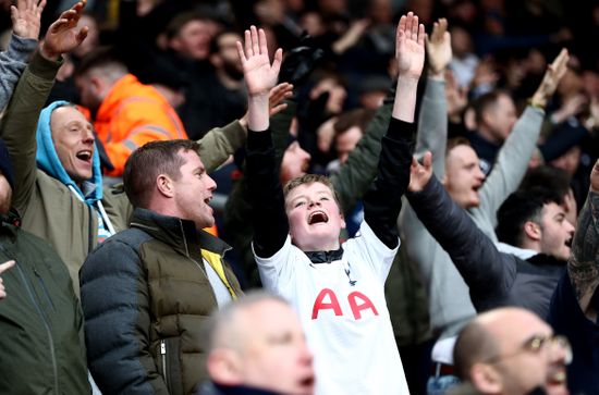 Tottenham Fans Sing Before Kick Off Editorial Stock Photo - Stock Image ...