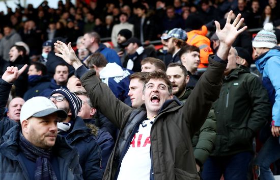 Tottenham Fans Sing Before Kick Off Editorial Stock Photo - Stock Image ...