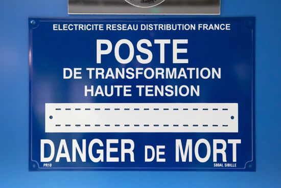 Display Electricity Distribution France High Voltage Editorial Stock ...