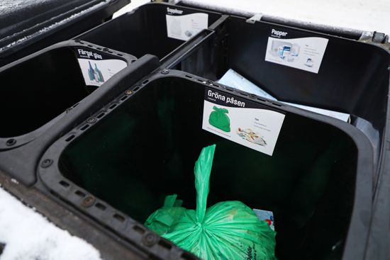 Dustbin Different Bins Recycle Rubbish Here Editorial Stock Photo ...