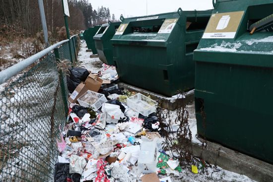 Here Waste Seen After Christmas Recycling Editorial Stock Photo - Stock ...