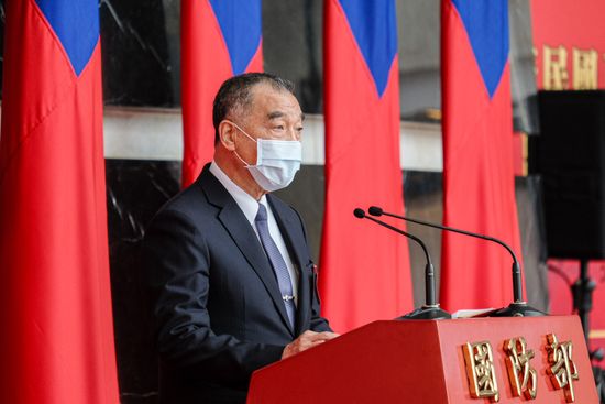 Chiu Kuocheng Taiwans Minister Defense Gives Editorial Stock Photo ...