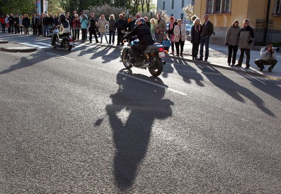 Motorcycle Procession Through Editorial Stock Photo - Stock Image ...