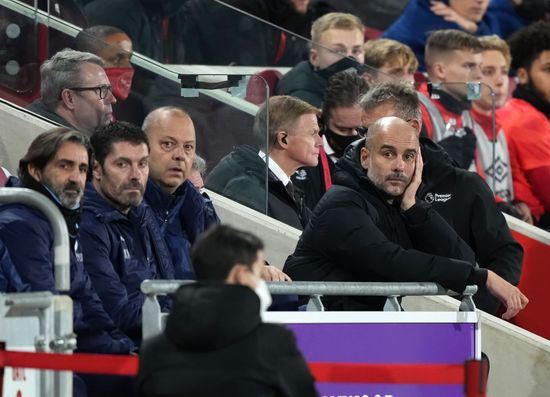 Pep Guardiola Manager Manchester City Watches Editorial Stock Photo ...