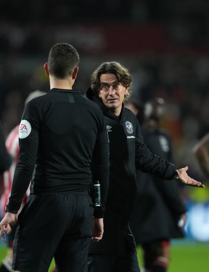 Thomas Frank Manager Brentford Speaks Referee Editorial Stock Photo ...