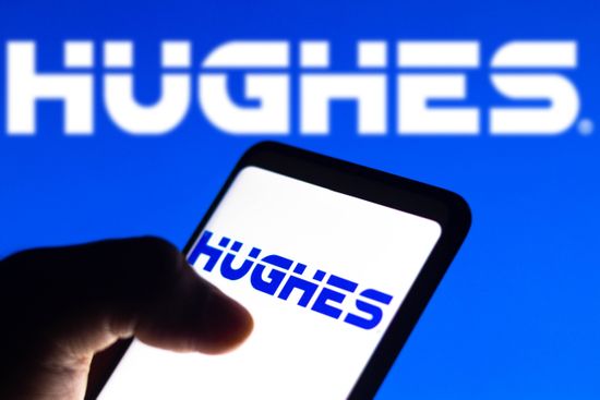 This Photo Illustration Hughes Communications Logo Editorial Stock ...
