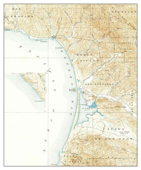Usa Timeless Maps Cayucos California Map Editorial Stock Photo - Stock ...