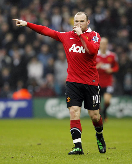 Wayne Rooney Man Utd Points His Editorial Stock Photo - Stock Image ...