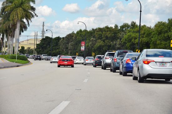 Long Cars Lines Forms Broward County Editorial Stock Photo - Stock ...