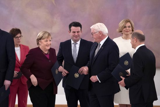 Chancellor Angela Merkel Hubertus Heil Frankwalter Editorial Stock ...