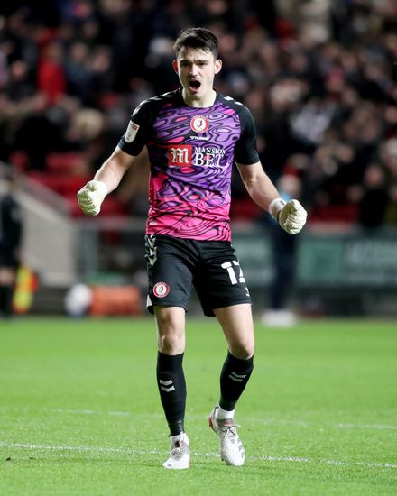 Bristol City Goalkeeper Max Oleary Celebrates Editorial Stock Photo ...