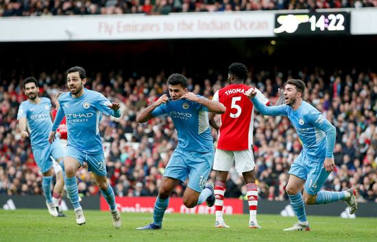 Rodri 16 Celebrates Scoring 2nd Manchester Editorial Stock Photo ...