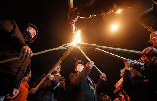 Activists Light Torches During Rally Various Editorial Stock Photo ...