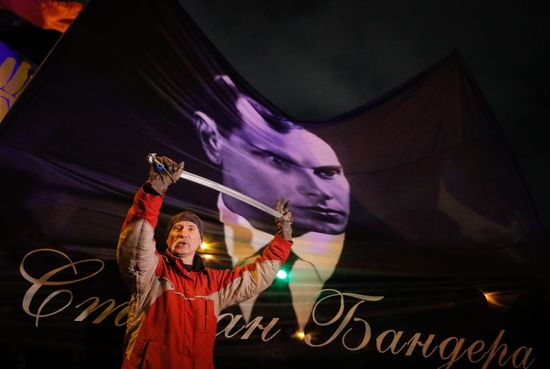 Activist Holds Sabre Front Flag Bandera Editorial Stock Photo - Stock ...