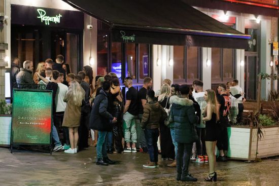 Queue Young People Outside Pepermint Swansea Editorial Stock Photo ...