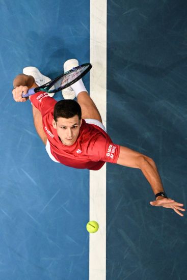 Hubert Hurkacz Team Poland Serves During Editorial Stock Photo - Stock ...