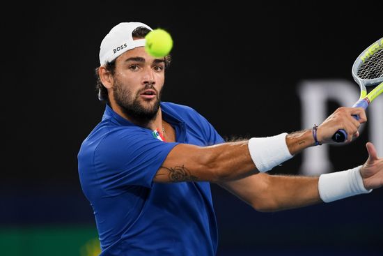 Matteo Berrettini Italy Plays Backhand During Editorial Stock Photo - Stock Image | Shutterstock