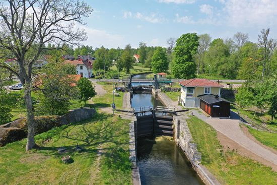 Canal Forsvik Canal Swedish Canal Constructed Editorial Stock Photo ...