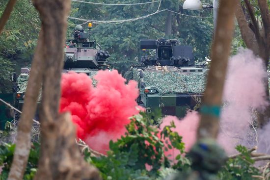 Cm34 Armoured Vehicles Approach During Army Editorial Stock Photo ...