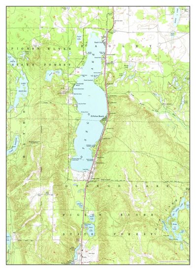Usa Timeless Maps Otsego Lake Michigan Editorial Stock Photo - Stock ...