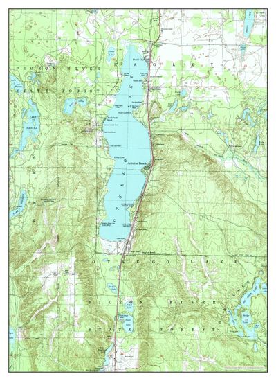 Usa Timeless Maps Otsego Lake Michigan Editorial Stock Photo - Stock ...