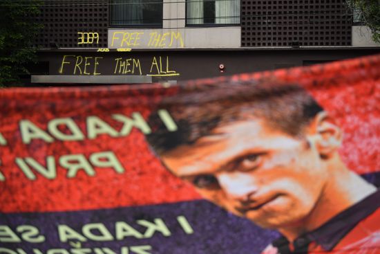 Supporters Unfurl Banner Outside Park Hotel Editorial Stock Photo ...