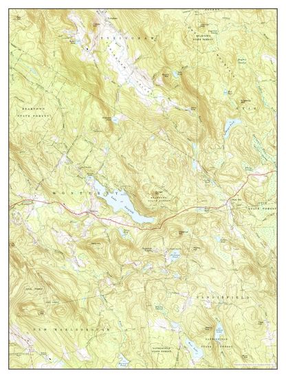 Usa Timeless Maps Monterey Massachusetts Map Editorial Stock Photo ...