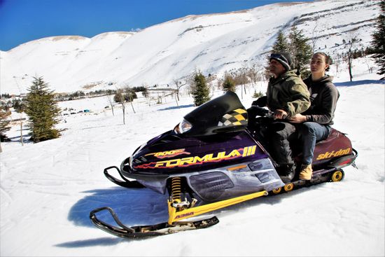People Ride Snowmobile Cedars Ski Resort Editorial Stock Photo - Stock ...
