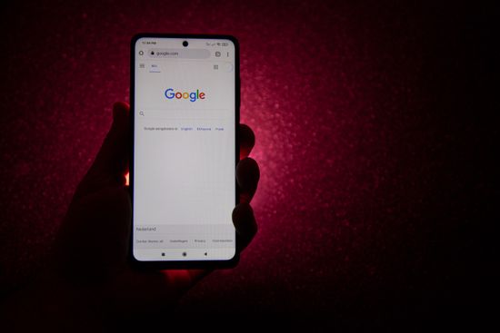 Google Logotype On Smartphone Held By Editorial Stock Photo - Stock ...