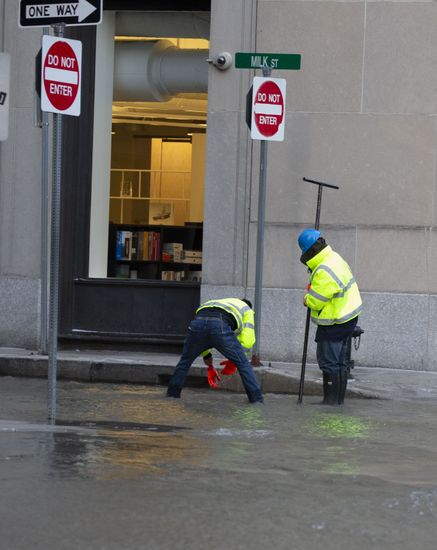 Boston Public Works Employees Work On Editorial Stock Photo - Stock ...