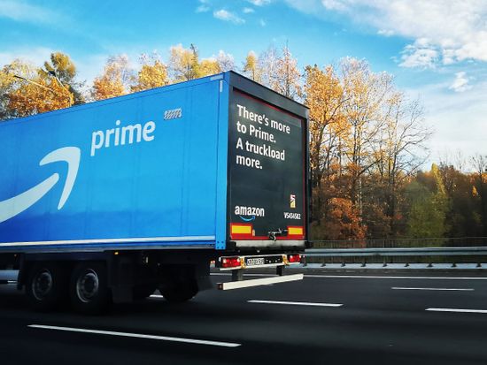 Amazon Prime Delivery Truck Photographed A4 Editorial Stock Photo ...