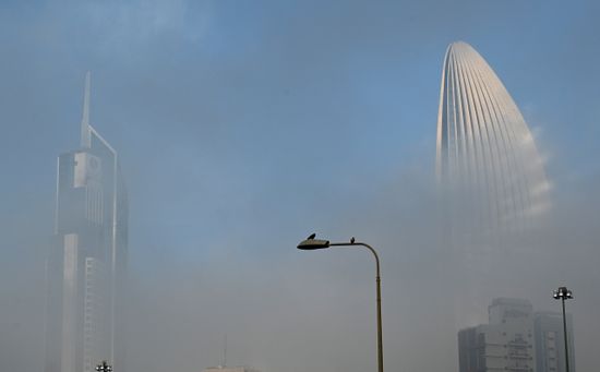 Buildings Obscured By Fog During Morning Editorial Stock Photo - Stock ...