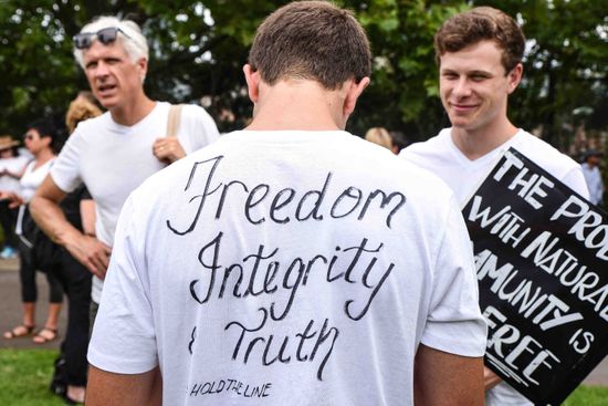 Protester Wears Shirt Slogan Freedom Integrity Editorial Stock Photo ...