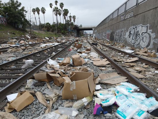 Thousands Opened Packages Litter Train Tracks Editorial Stock Photo ...
