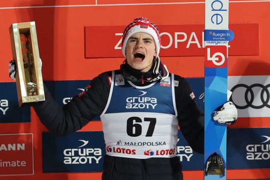 Winner Marius Lindvik Norway Celebrates On Editorial Stock Photo ...