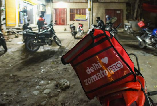 Food Delivery Agents Seen Outside Cloud Editorial Stock Photo - Stock ...