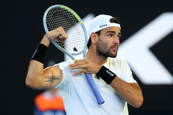 Matteo Berrettini Flexes His Muscles His Redaktionelles Stockfoto ...