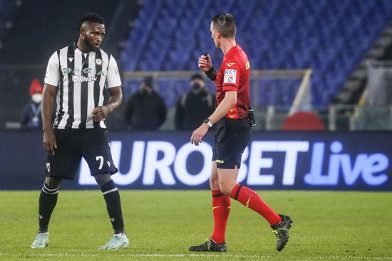 Udineses Isaac Success L Referee Daniele Editorial Stock Photo - Stock ...