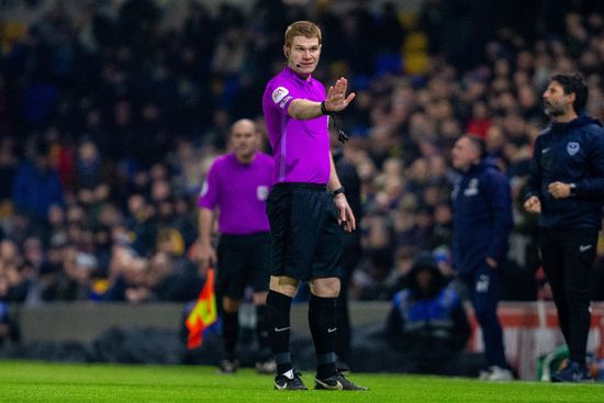 Referee James Oldham Pointing Signalling Gesturing Editorial Stock ...